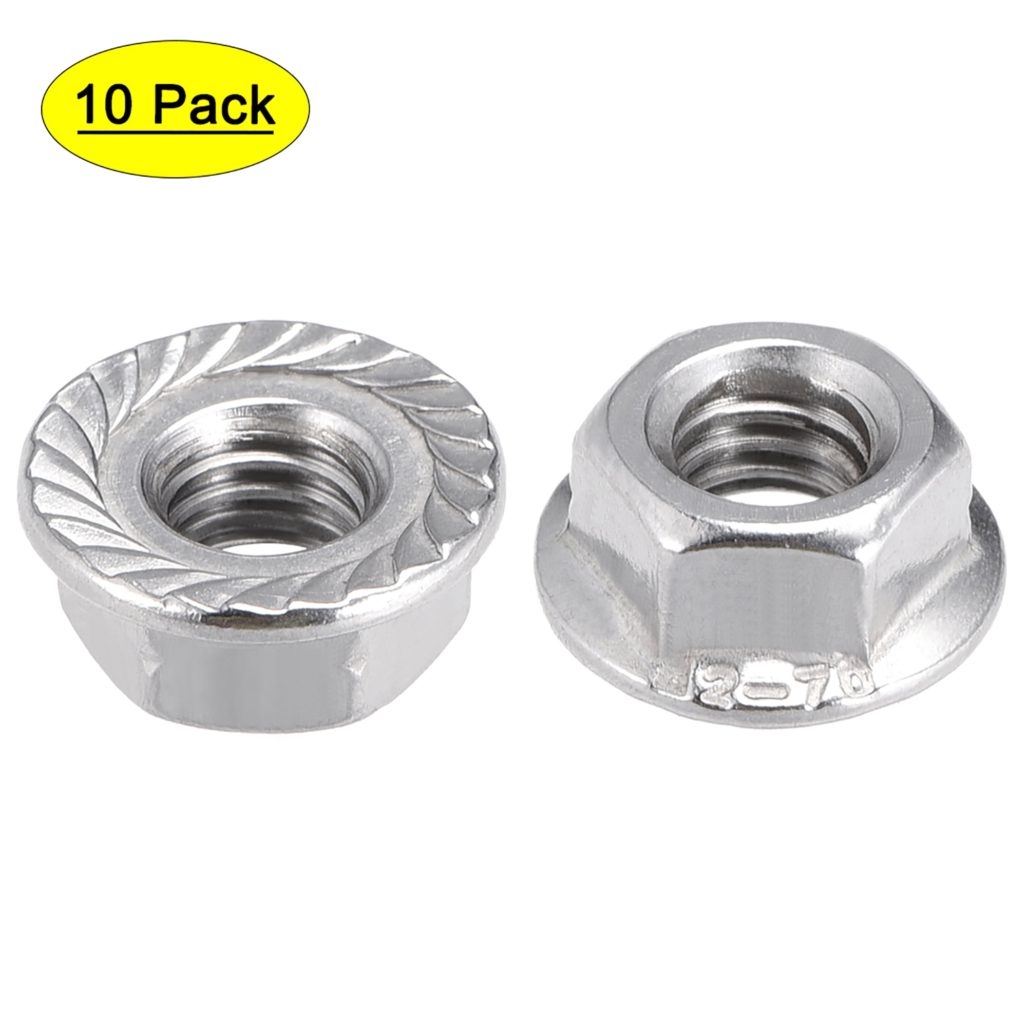 M6 Serrated Flange Hex Lock Nuts 304 Stainless Steel 10 Pcs - Walmart.com