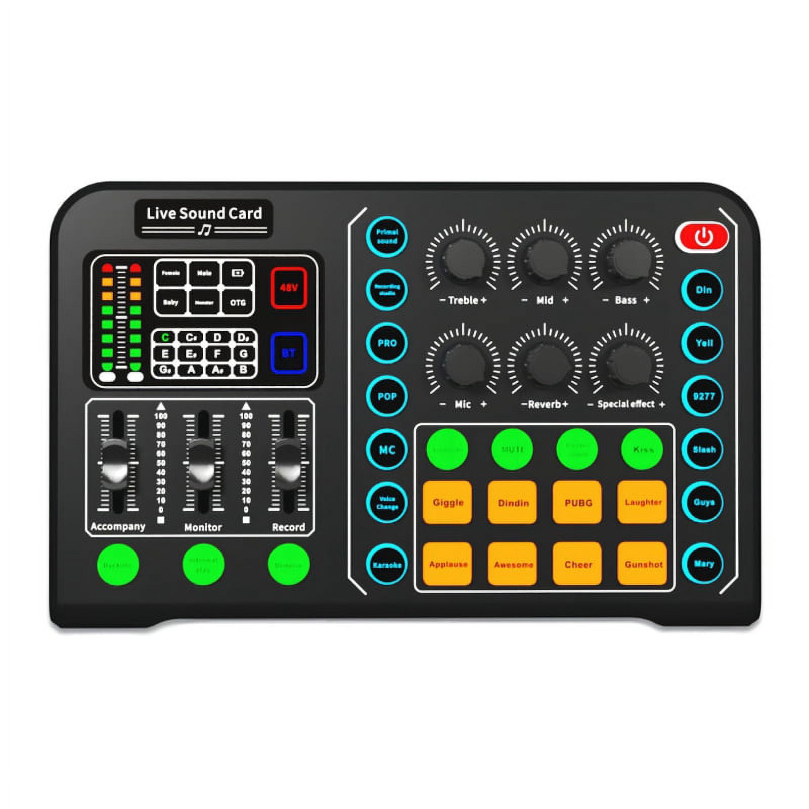 M6 Sound Card External Audio Mixer Mobile Phone Voice Changer Mixing ...