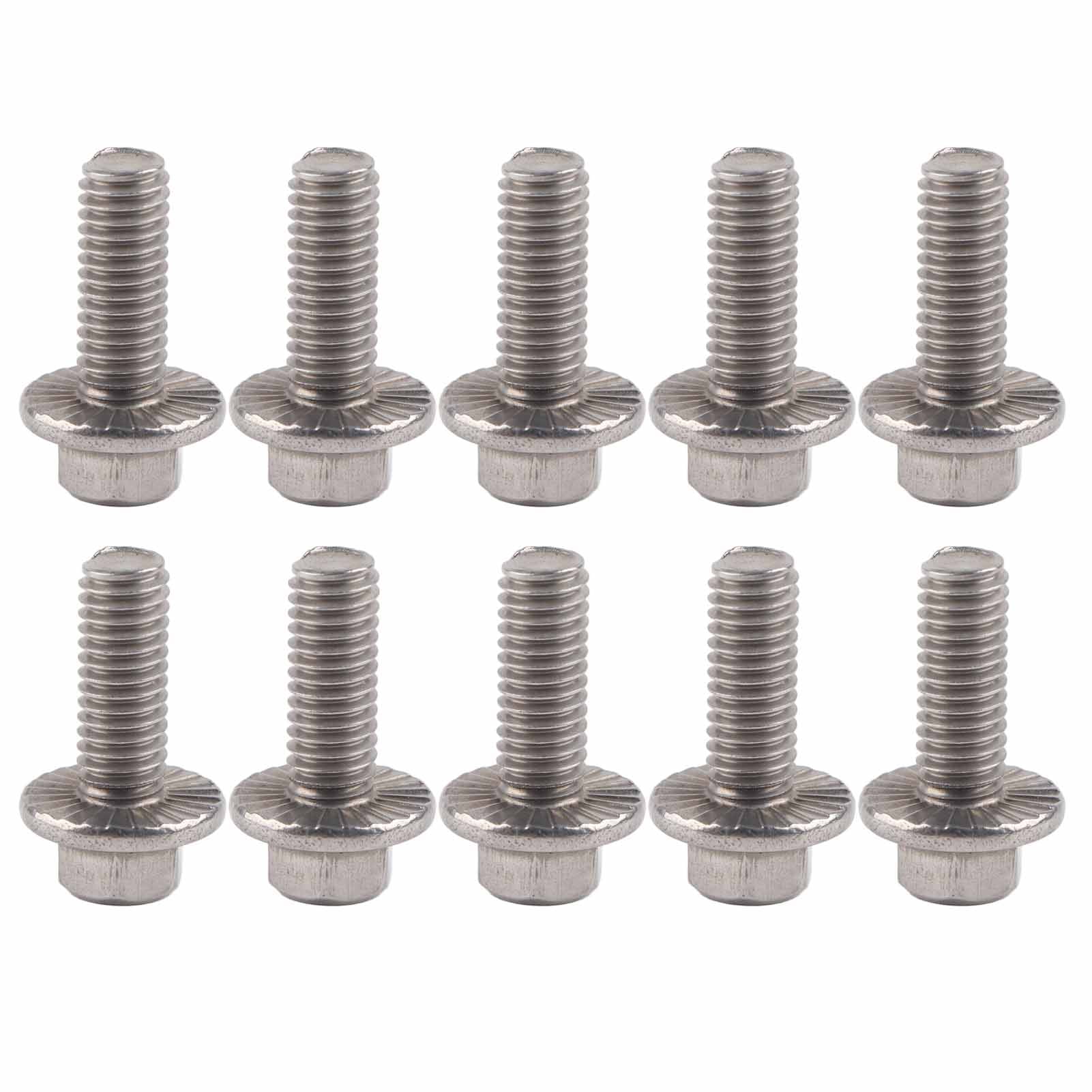 M6 Stainless Steel SS304 Hex Flange Screws, 10pcs Cap Washer Head Bolts ...