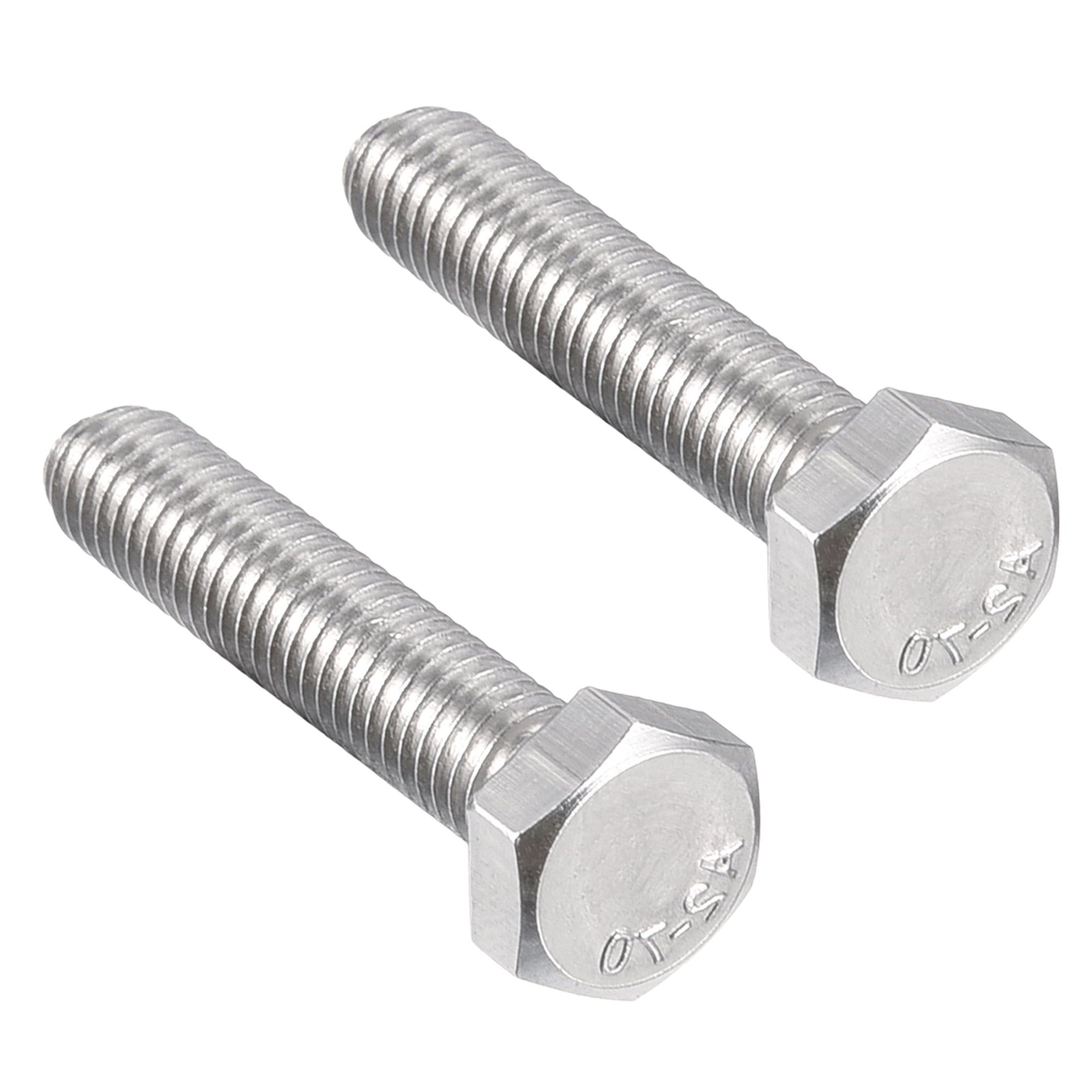 M6 Thread 30mm 304 Stainless Steel Hex Head Left Hand Screw Bolts 2pcs ...