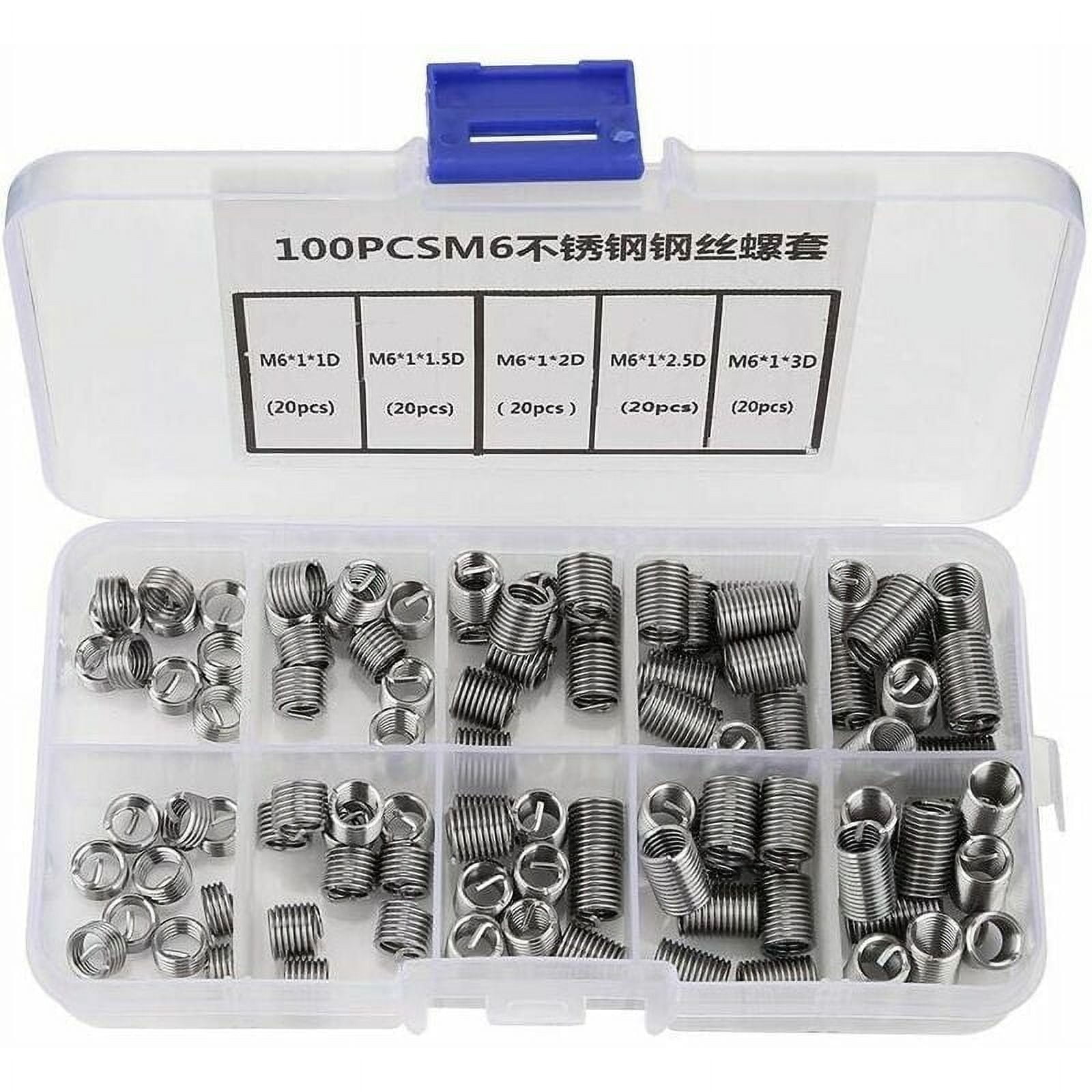 M6 Thread Inserts, 100 M6 Thread Connection Threads, Stainless Steel ...