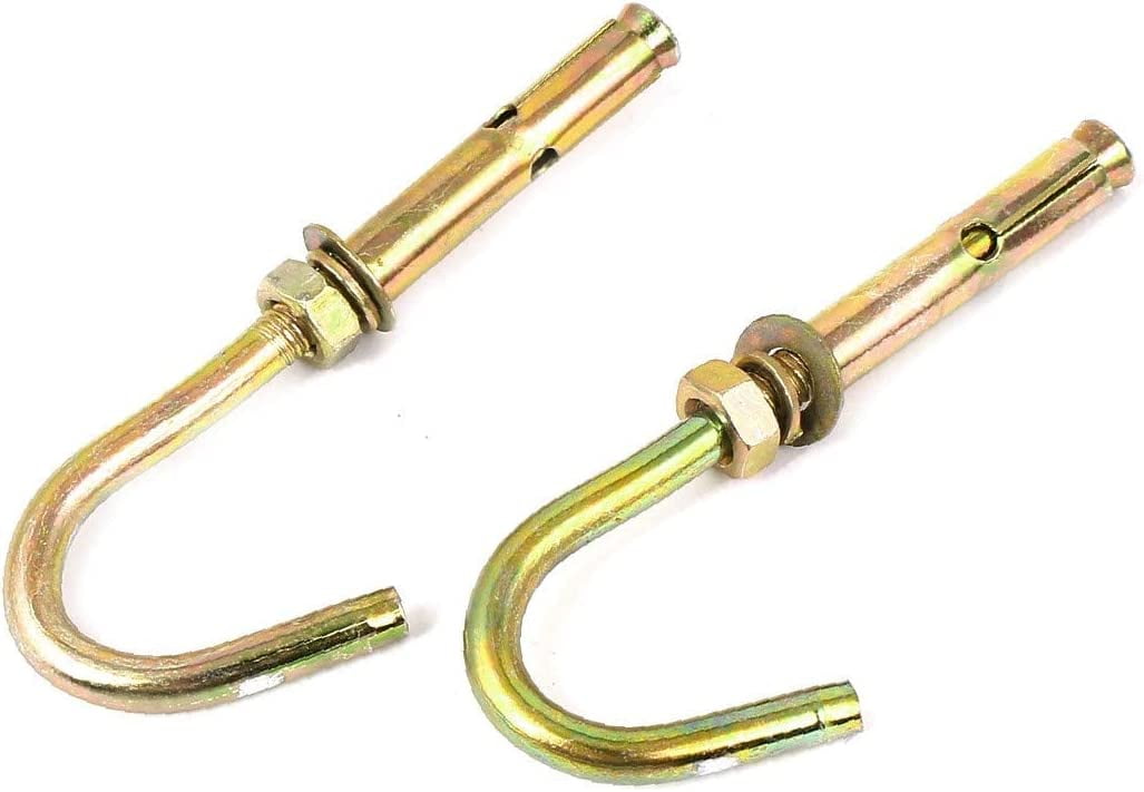 M6 Threaded Metal Expansion Open Hook Screws Anchor Bolts 88mm Long ...