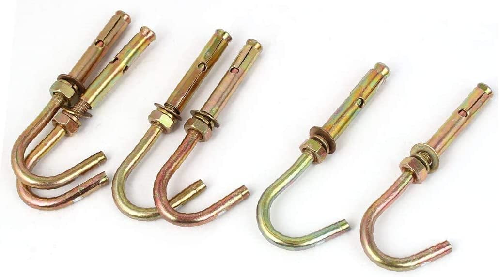 M6 Threaded Metal Expansion Open Hook Screws Anchor Bolts 88mm Long ...