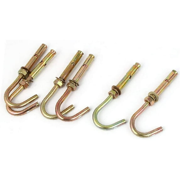 M6 Threaded Metal Expansion Open Hook Screws Anchor Bolts 88mm Long ...