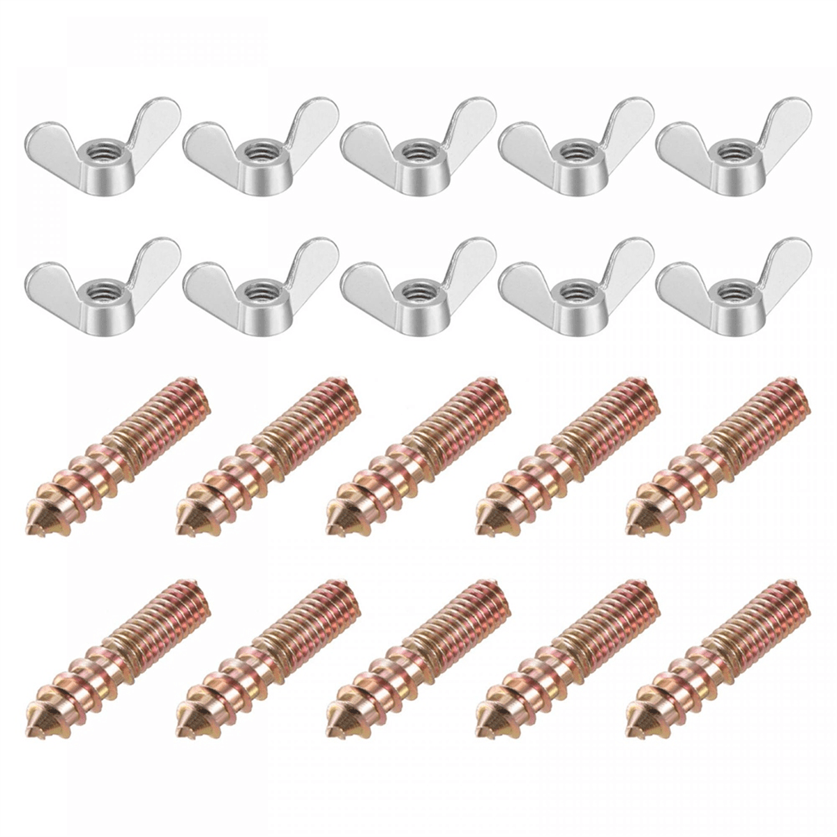 M6 Wing Nuts, Wing Nut, Silver Tone, 20 Pieces & M6X30mm Hanger Bolt ...