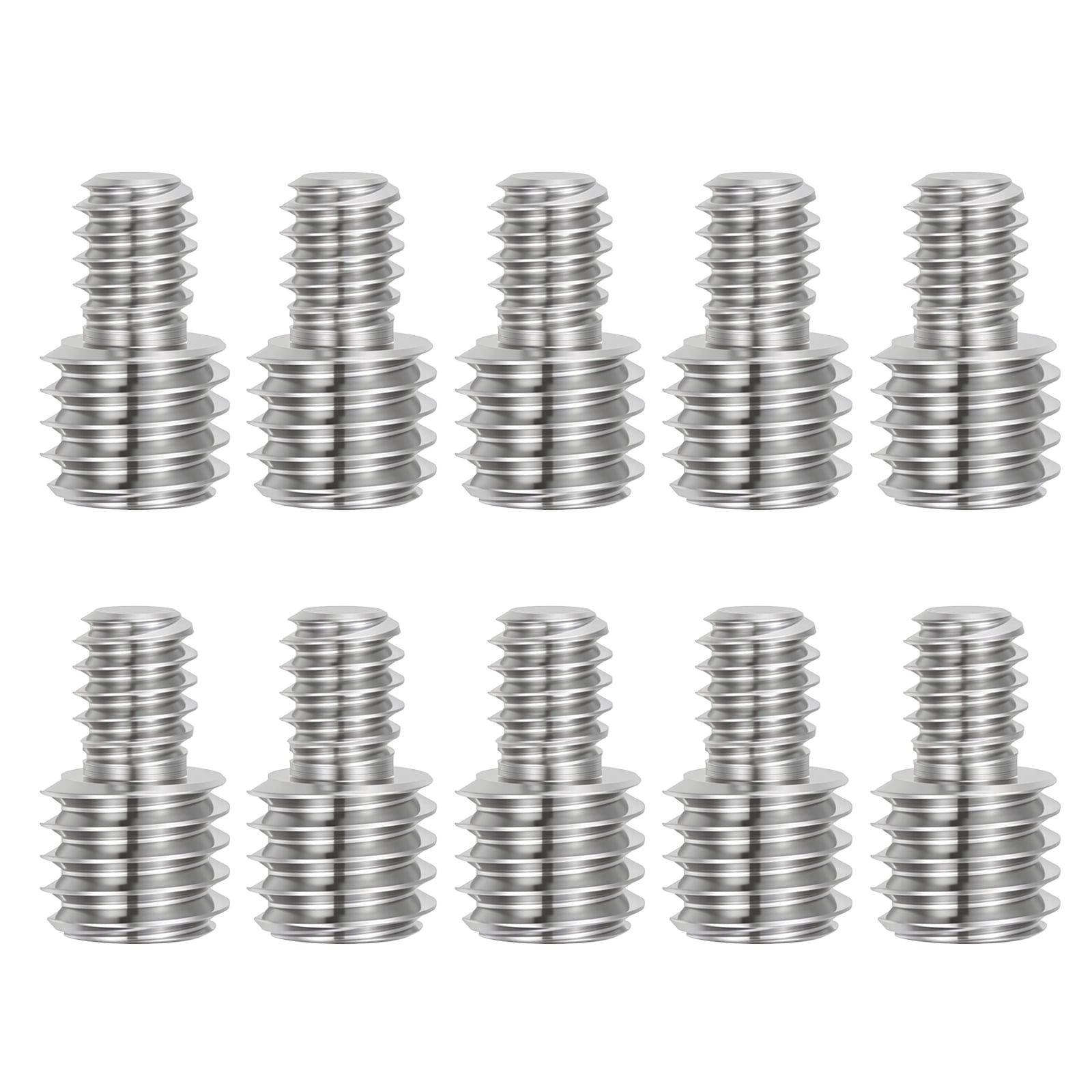 M6 to 3/8"-16UNC Double End Threaded Stud Screw Bolt, 10 Pack Carbon ...