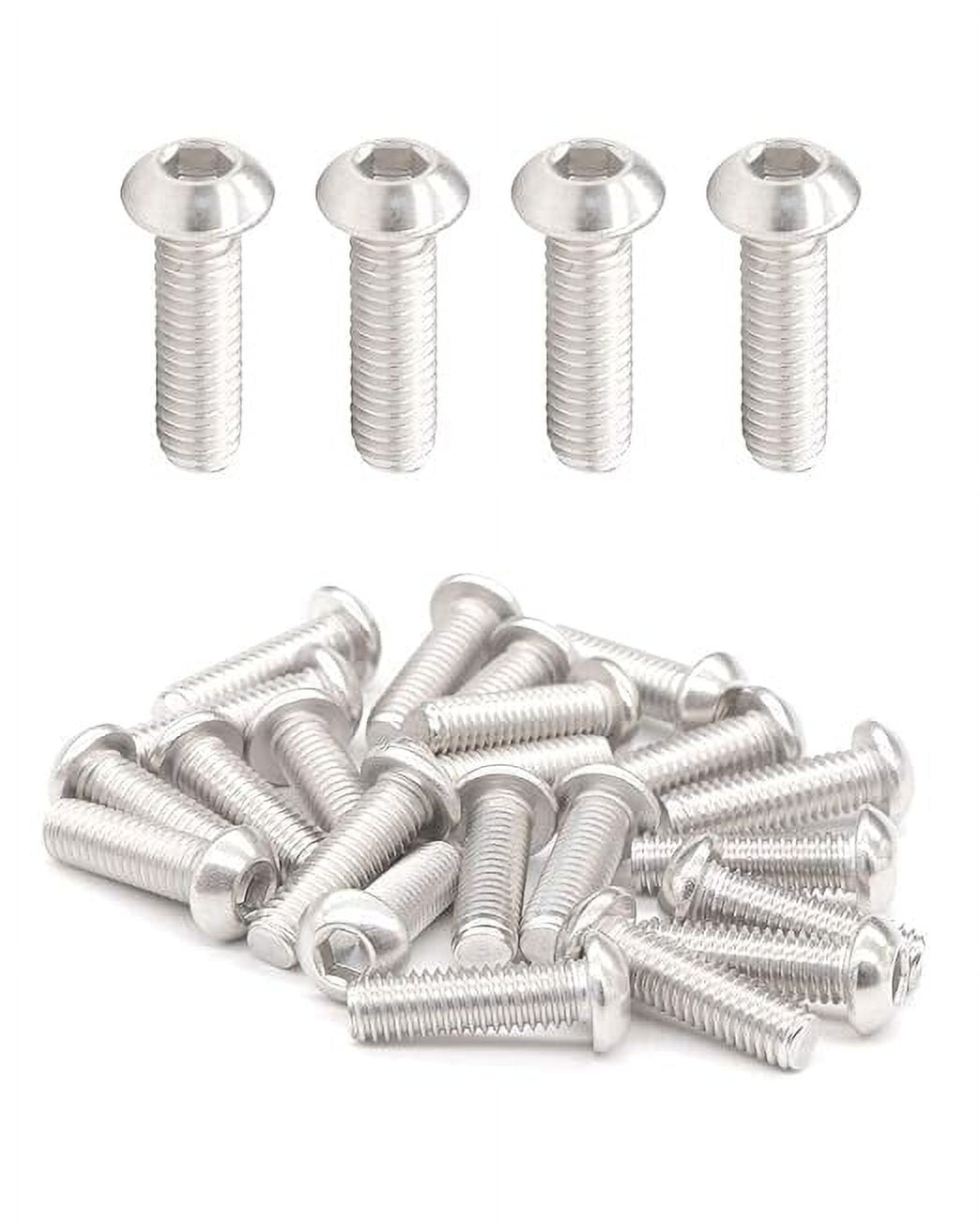 M6 x 1" Button Head Socket Cap Bolts Screws (25pcs) 18-8 Stainless ...