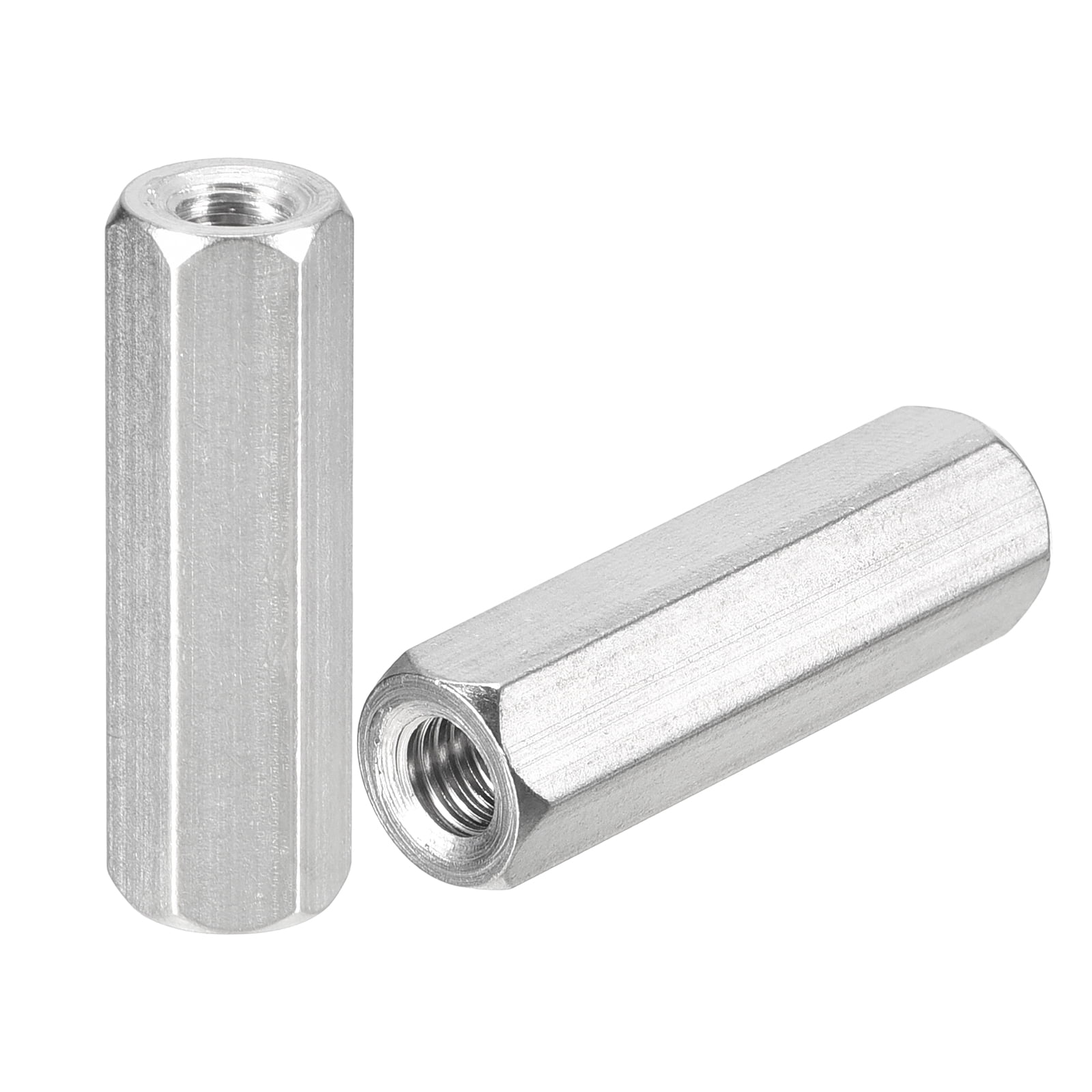 M6 x 1-Pitch 40mm Length Coupling Nuts, 4 Pack 304 Stainless Steel Metric Hex Rod Coupling Nuts ...