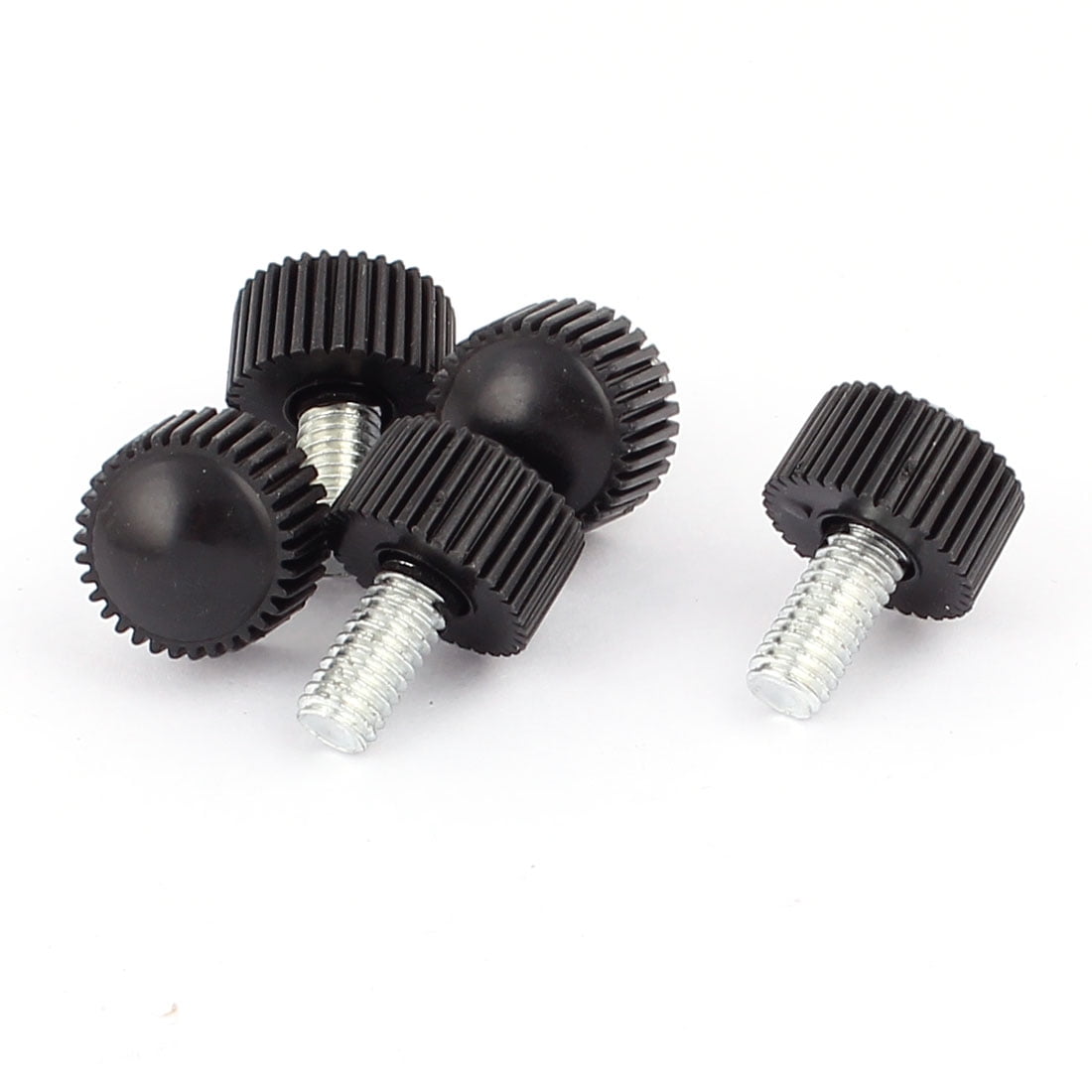 M6 x 12mm Round Head Screw On Straight Knurled Clamping Knob Grips ...
