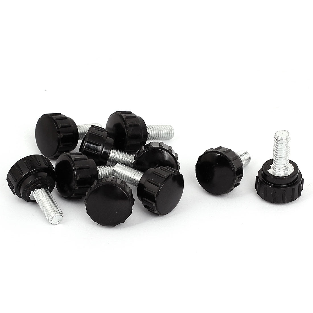 M6 x 15mm Male Thread Plastic Head Knurled Clamping Knob Jig Black ...