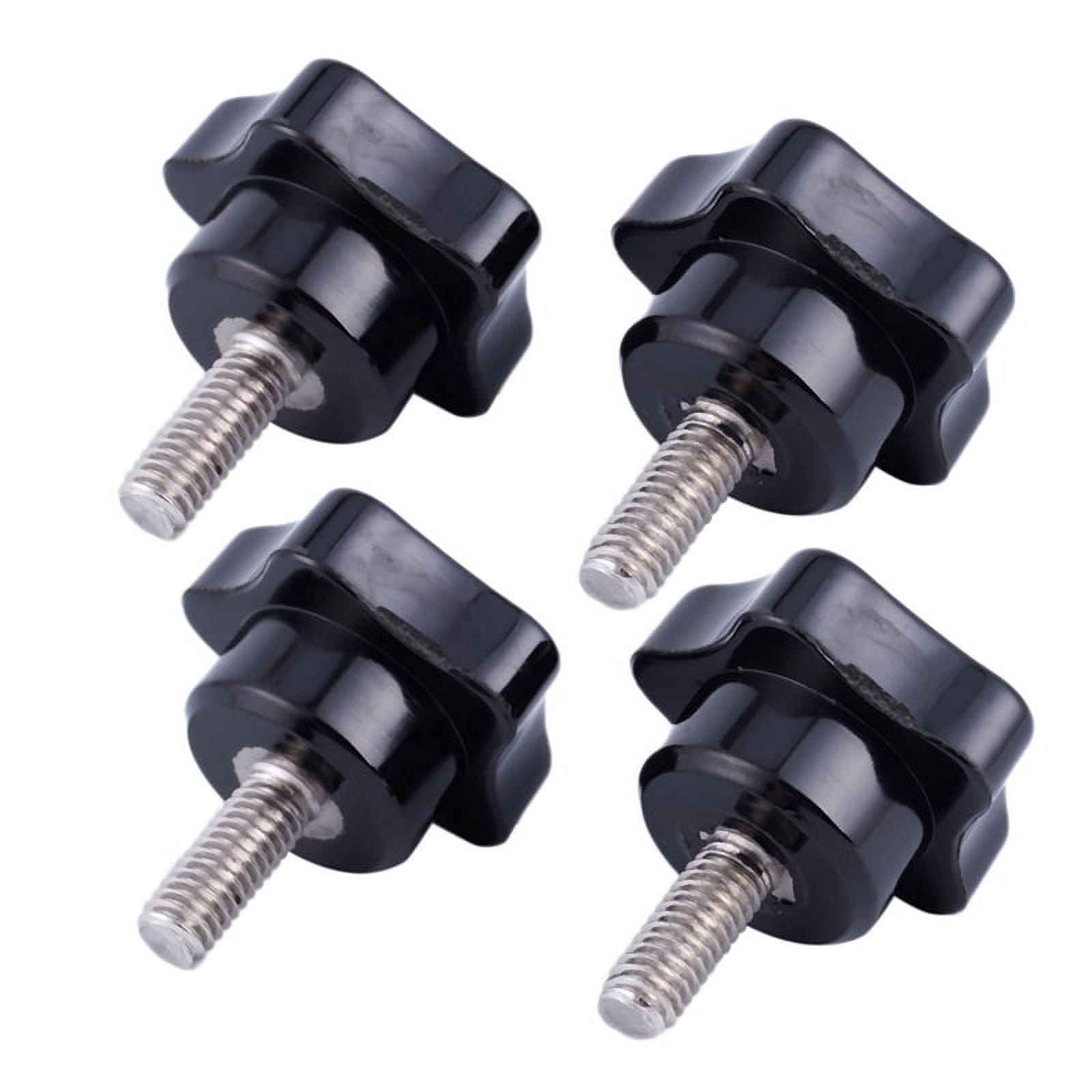 M6 x 15mm Male Thread Screw Star Head Locking Screw Handle Black 4 Pcs ...