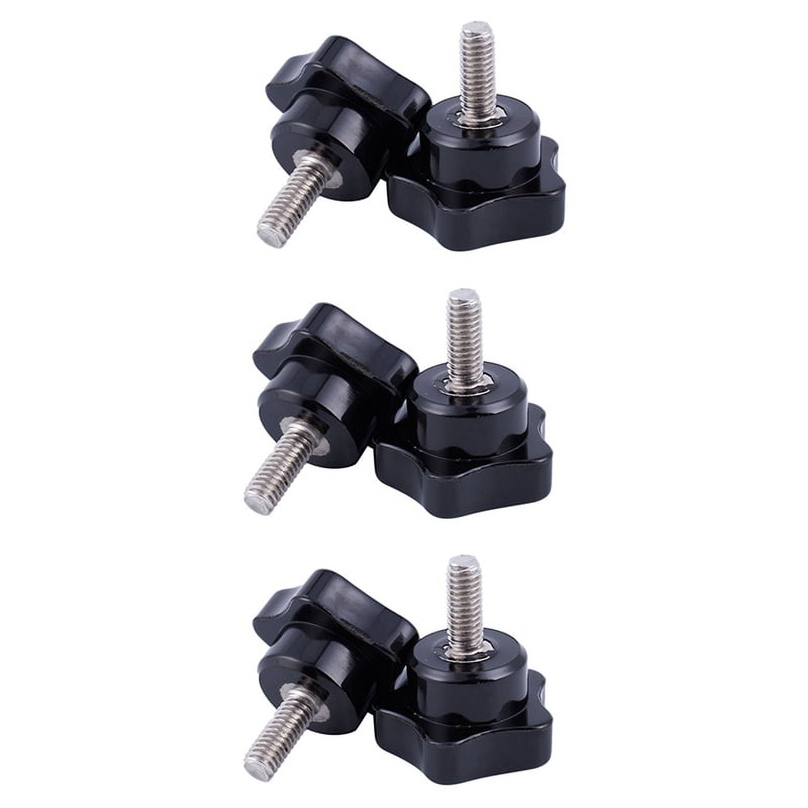 M6 x 15mm Male Thread Screw Star Locking Screw Handle Black 6 Pcs ...