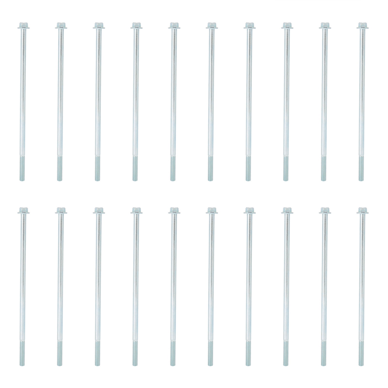 M6 x 160mm Steel Threaded Fasteners, Pack of 20 Long Flanged Hex Bolt ...