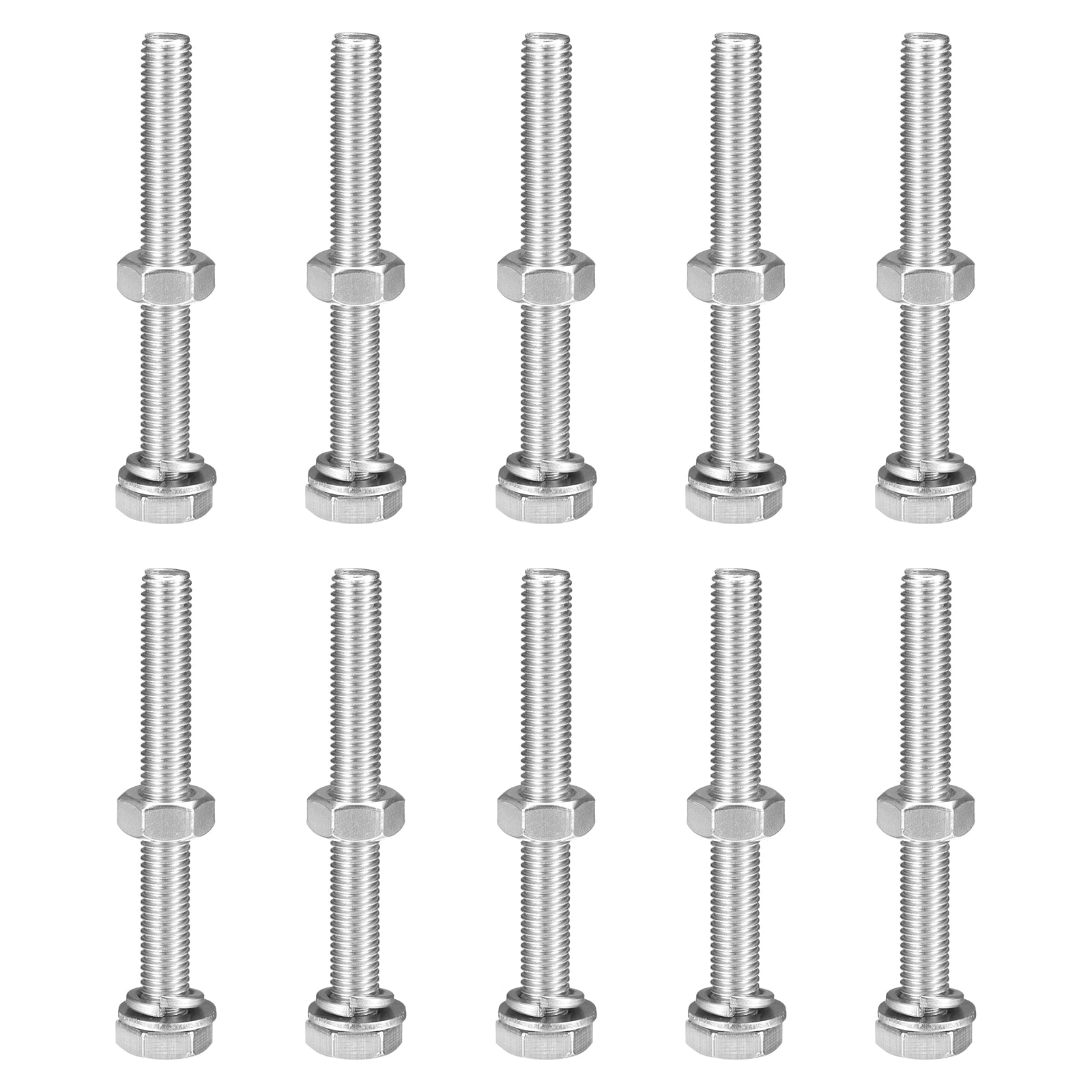 M6 x 20mm Hex Head Screws Bolts, Nuts, Flat & Lock Washers Kits, 304 ...
