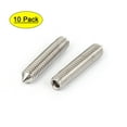 M6 x 30mm Cone Point Hex Socket Set Grub Screw Silver Tone 10 Pcs ...