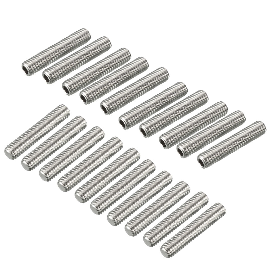 M6 x 30mm Fully Male Threaded 304 Stainless Steel Rod Bar Studs 20Pcs ...