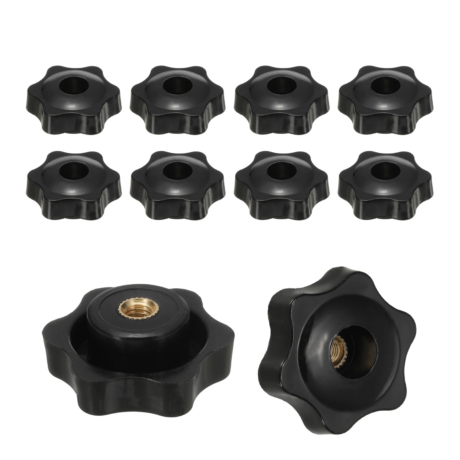 M6 x 38mm Star Knobs, 10 Pcs Knurled Thread Through Hole Knob for T ...