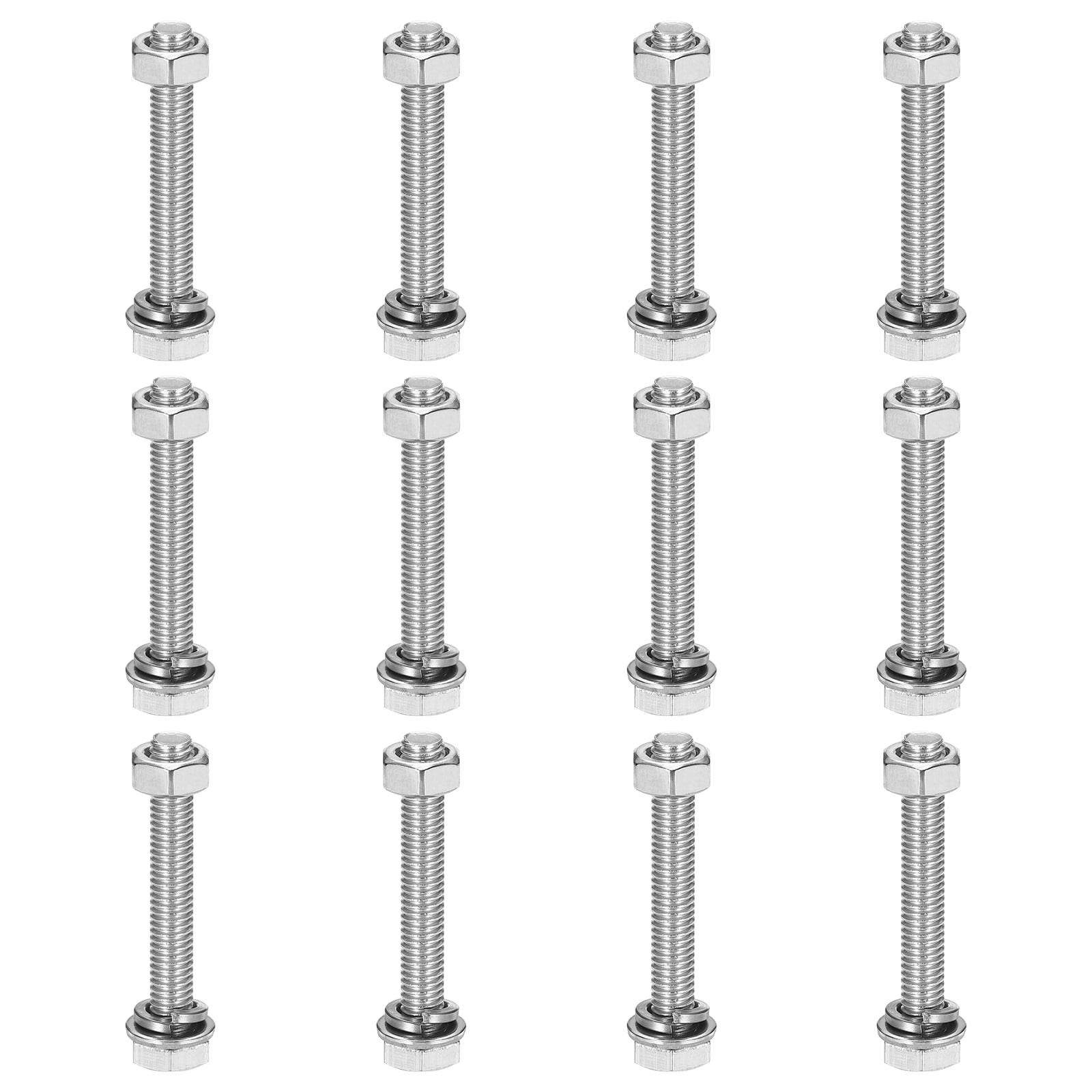 M6 x 40mm 304 Stainless Steel Hex Head Screws Bolts, Nuts, Flat & Lock ...
