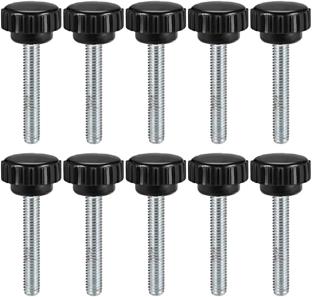 M6 x 40mm Metric Male Thread Knurled Clamping Knobs Grip Thumb Screw on Type Hand Clamping ...