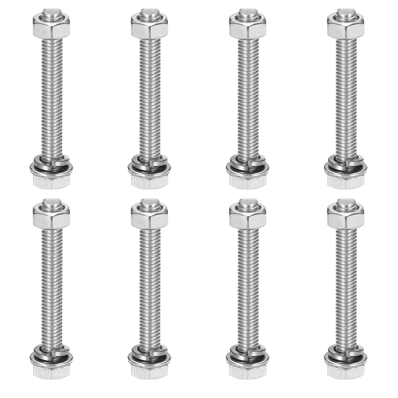 M6 x 45mm 304 Stainless Steel Hex Head Screws Bolts, Nuts, Flat & Lock Washers Assortment Kit, 8 ...