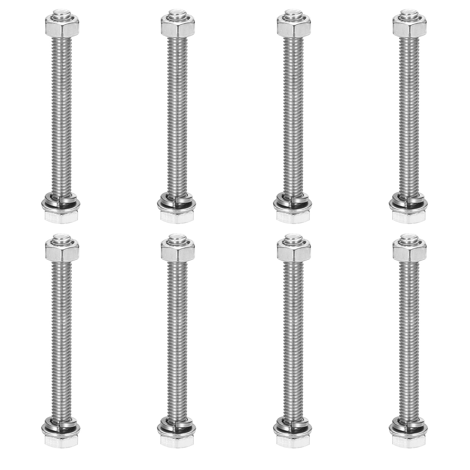 M6 x 60mm 304 Stainless Steel Hex Head Screws Bolts, Nuts, Flat & Lock ...