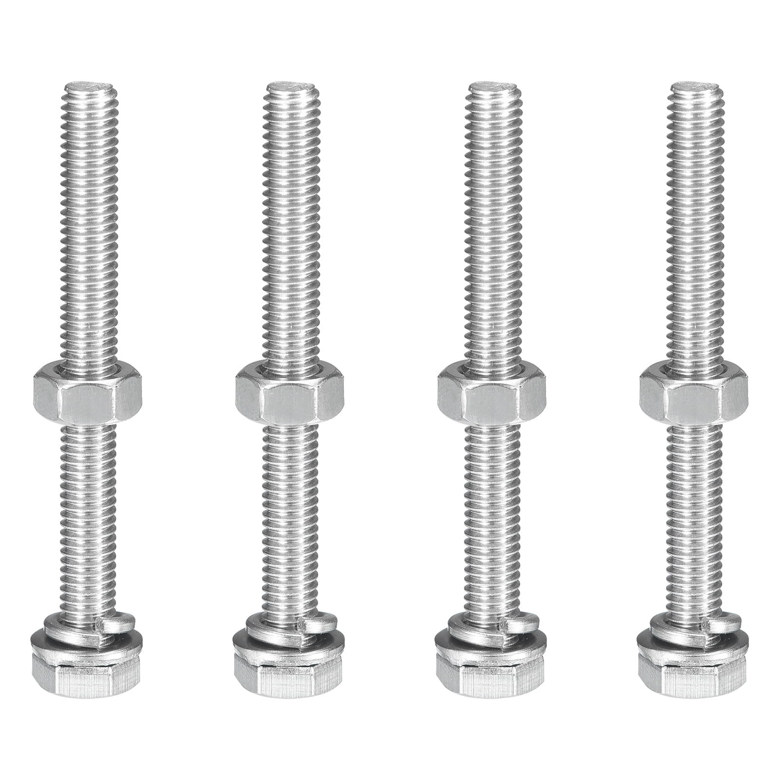 M6 x 65mm Hex Head Screws Bolts, Nuts, Flat & Lock Washers Kits, 304 ...