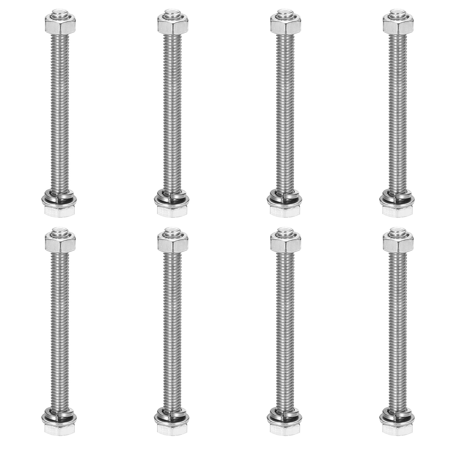 M6 x 70mm 304 Stainless Steel Hex Head Screws Bolts, Nuts, Flat & Lock ...
