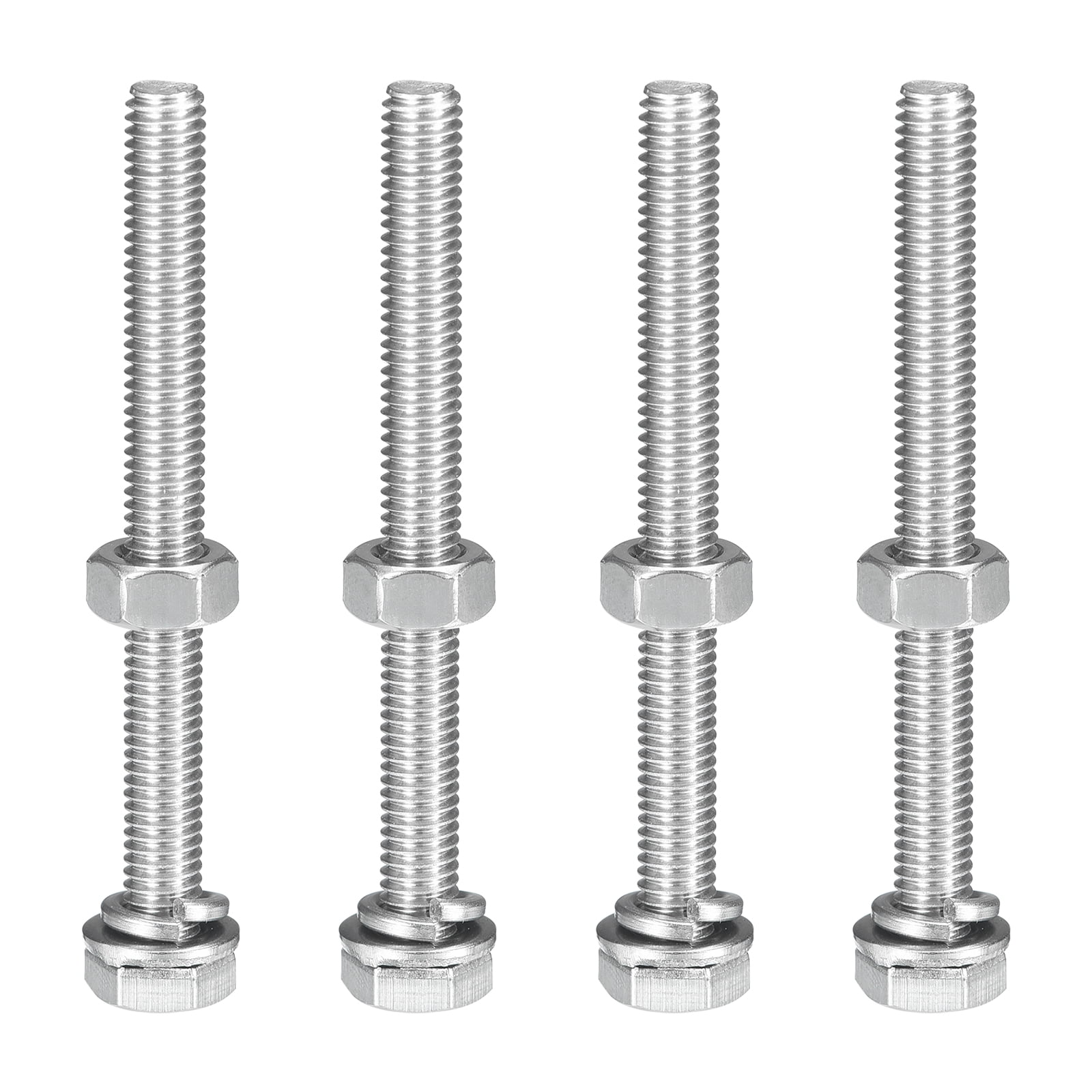 M6 x 70mm Hex Head Screws Bolts, Nuts, Flat & Lock Washers Kits, 304 ...