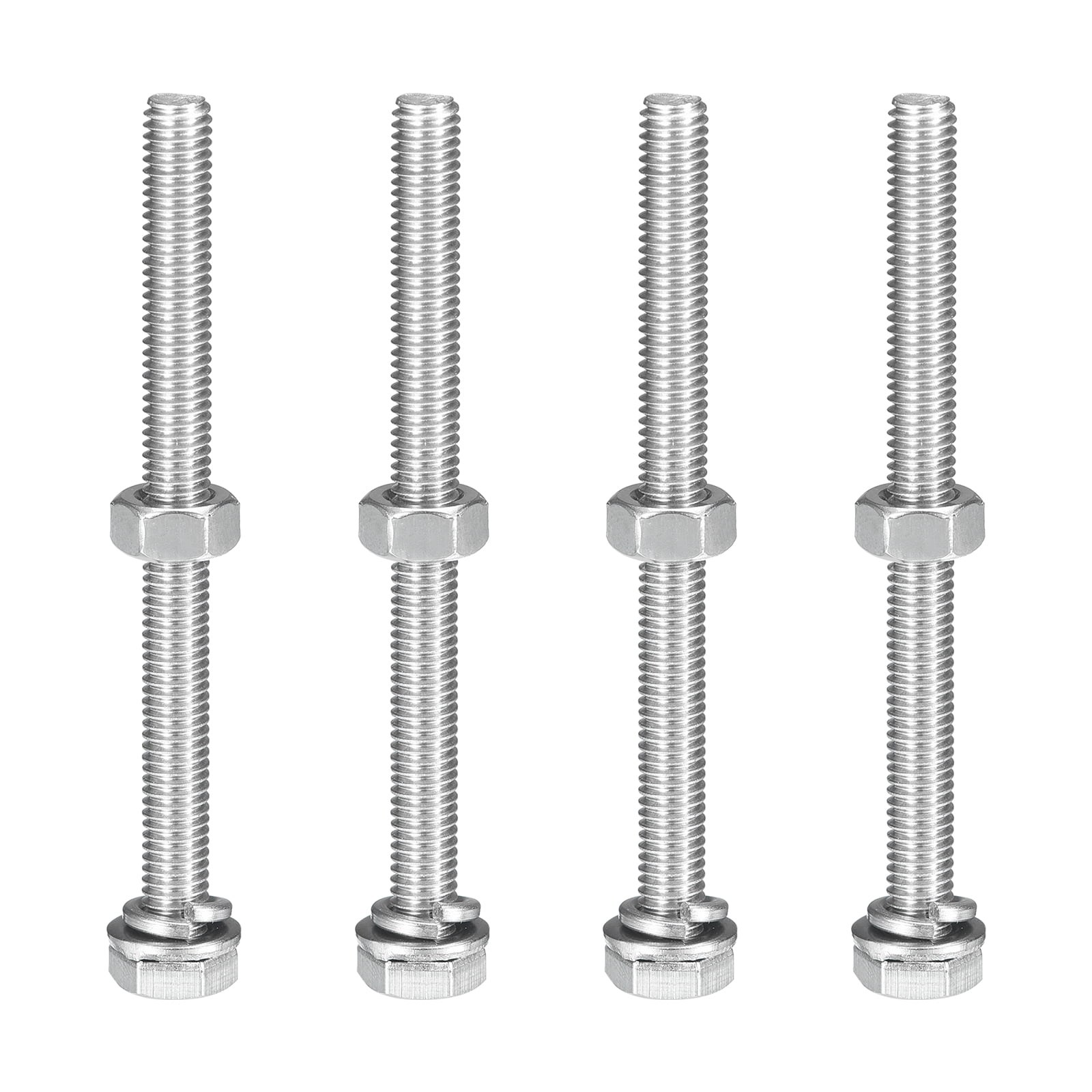 M6 x 80mm Hex Head Screws Bolts, Nuts, Flat & Lock Washers Kits, 304 ...