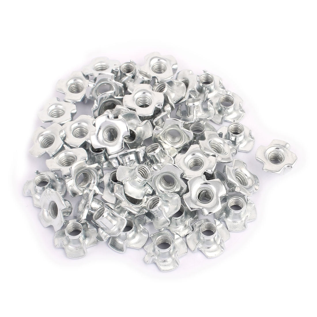 M6 x 8mm Four Pronged Tee Nuts Captive Blind Inserts 50pcs for Wood ...