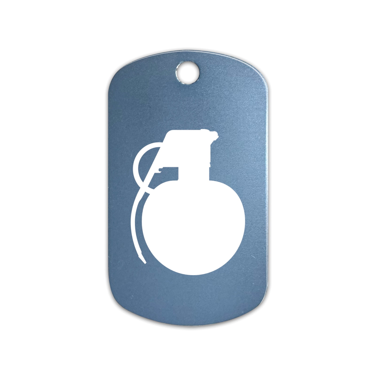 M67 Grenade GI Dog Tag Aluminum Keychain frag hand - Light Blue ...
