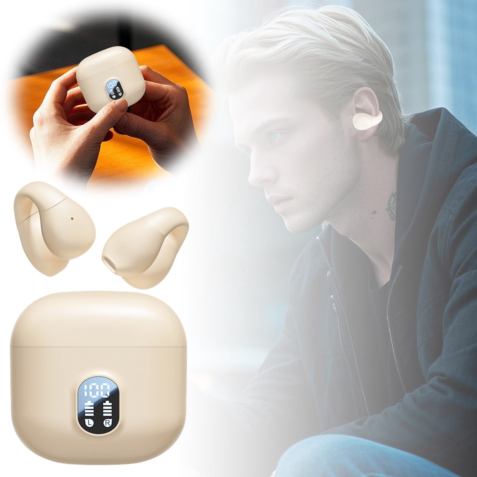 M67 Wireless Headset Ear Clip Design Advanced Digital Display Superior ...