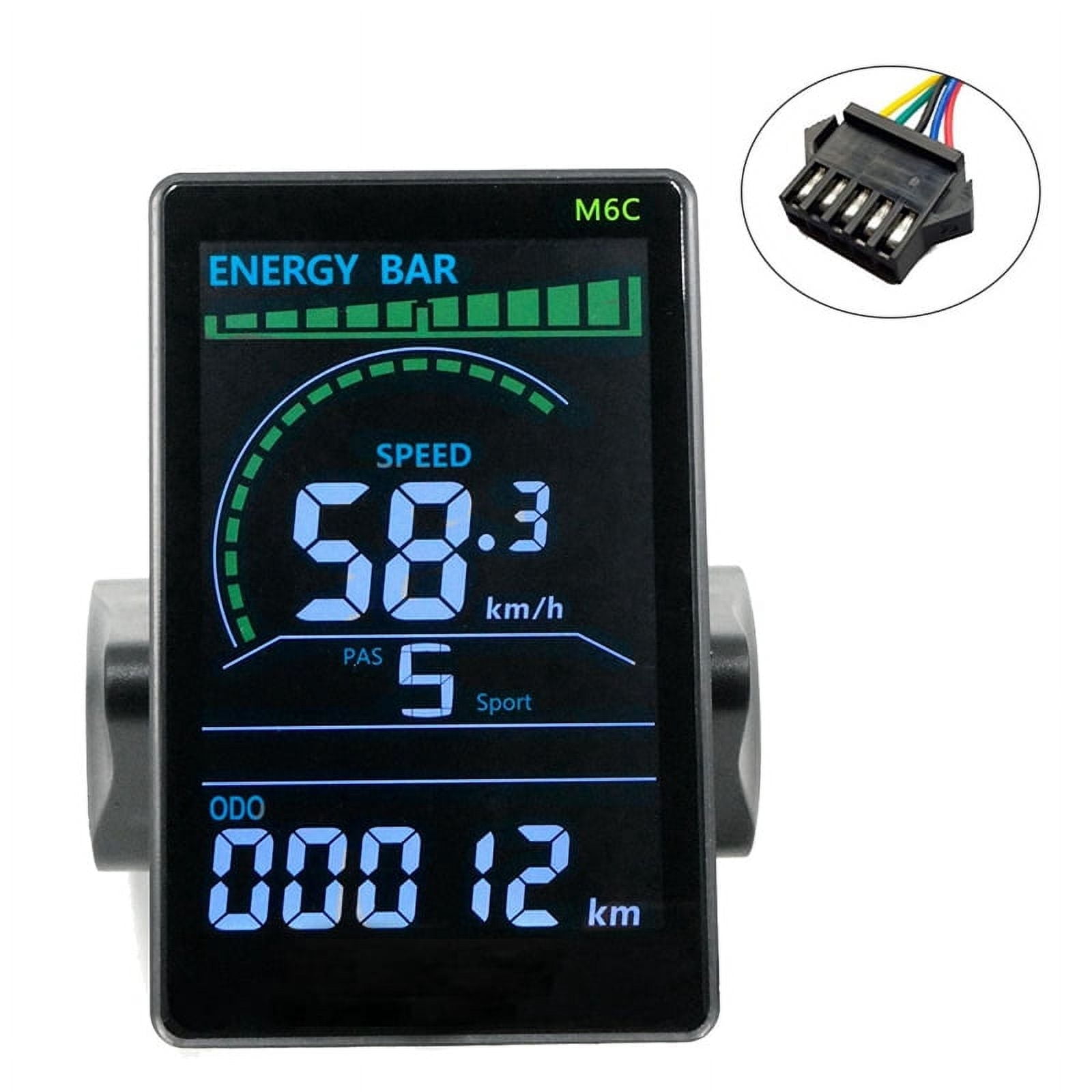 M6C Electric Bike LCD Display Meter 24V-60V E Scooter Panel Color ...