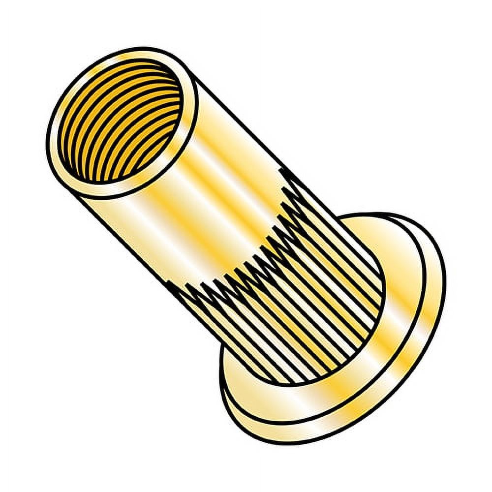 M6X1.0X5.70 Metric Flat Head Round Open-End Ribbed Threaded Insert ...