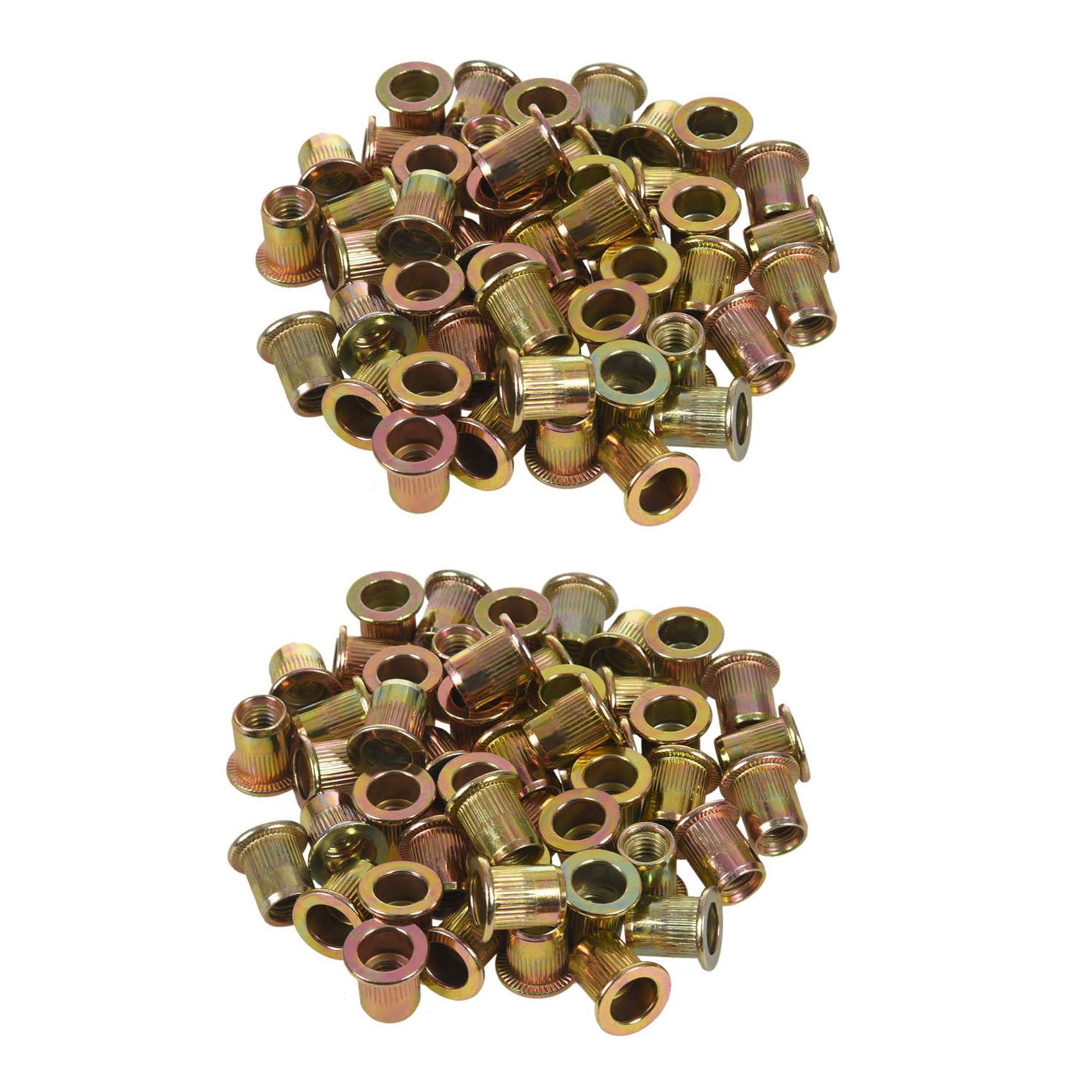 M6X12mm Flat Head Threaded Rivet Nut Insert Nutsert Fasteners 100 Pcs ...