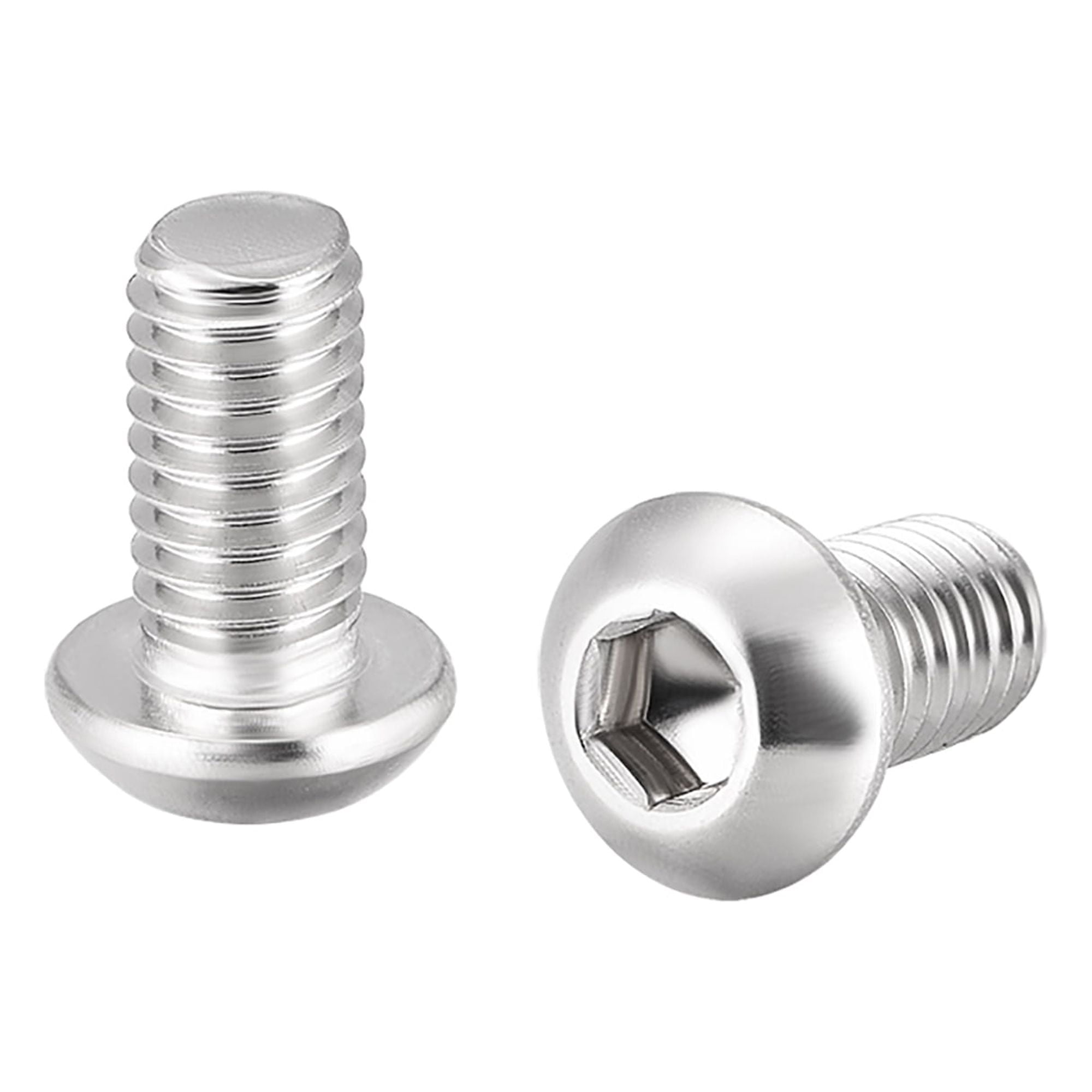 Uxcell M6 x 0.47'' Hex Socket Round Head Screw Fasteners Bolts 304 Stainless Steel Silver Tone ...