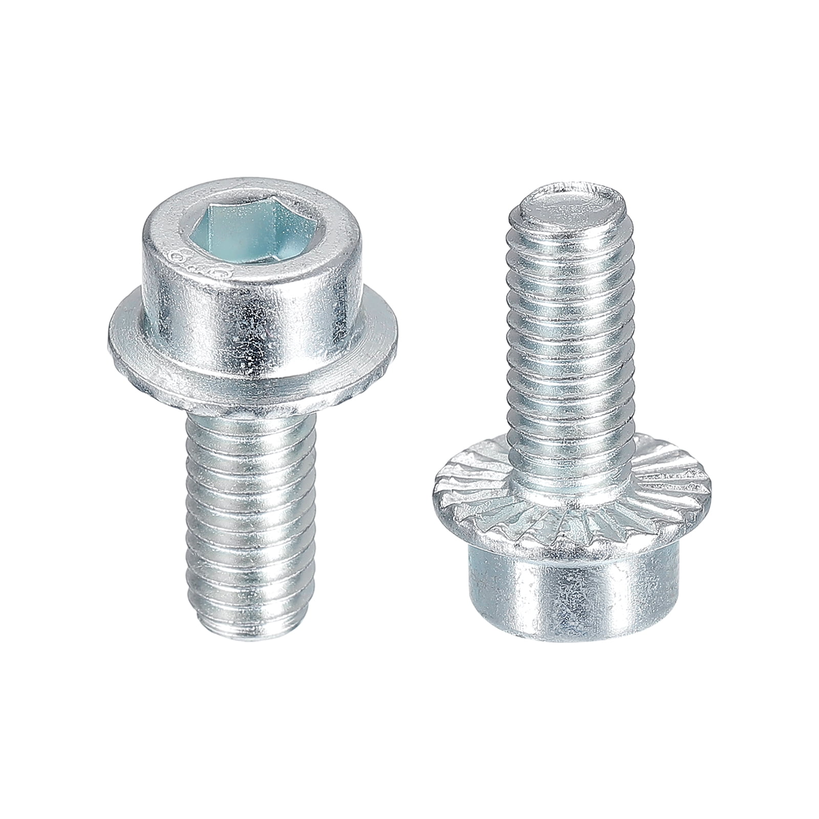 M6x14mm Flanged Socket Head Screws, 50 Pack 8.8 Grade Carbon Steel ...