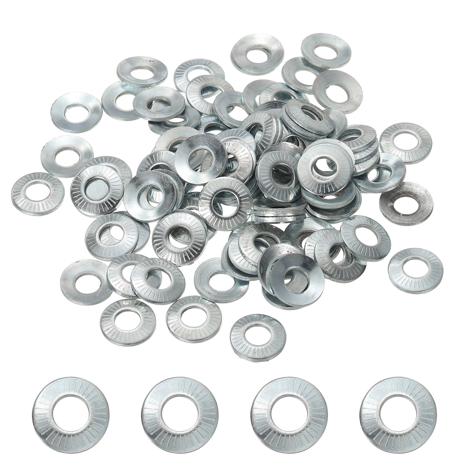 Uxcell Flat Washers Steel Belleville Spring Disc Washer Conical Knurled ...