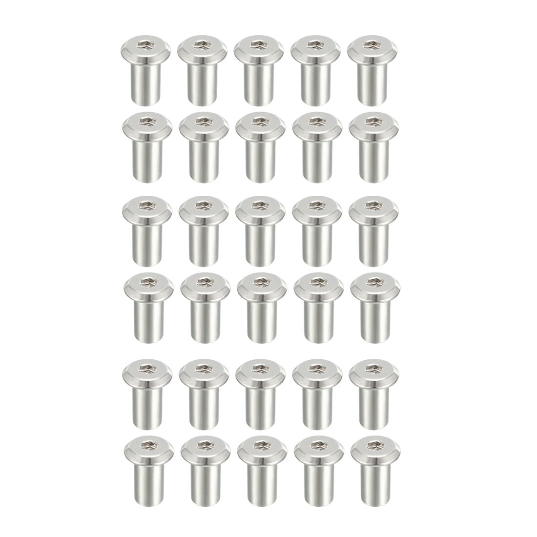 M6x15mm Rivet Hex Socket Head Insert Nut Screw Post Nickel Plated 30Pcs ...