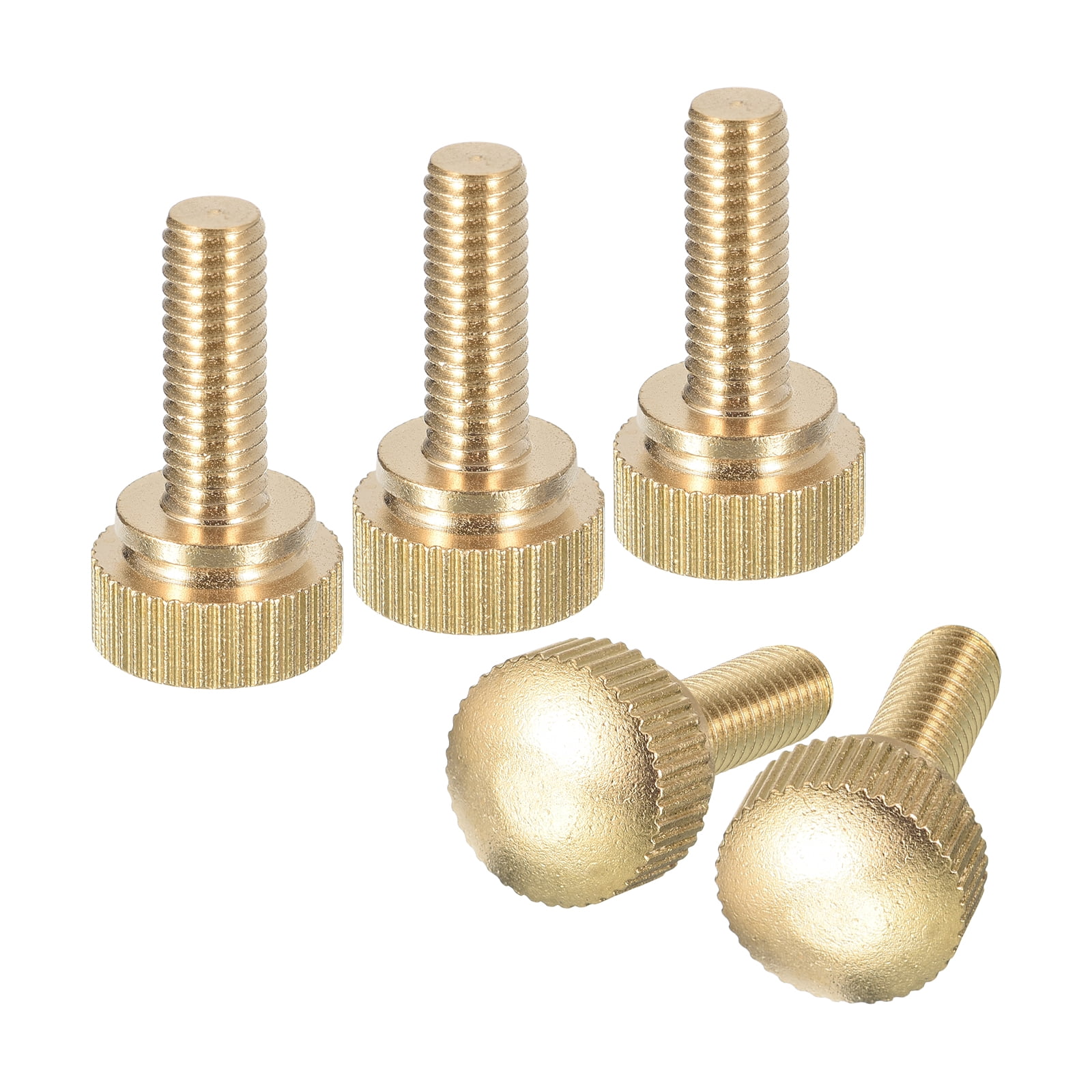 M6x16mm Knurled Thumb Screws, 5 Pack Brass Thumb Screws with Shoulder ...