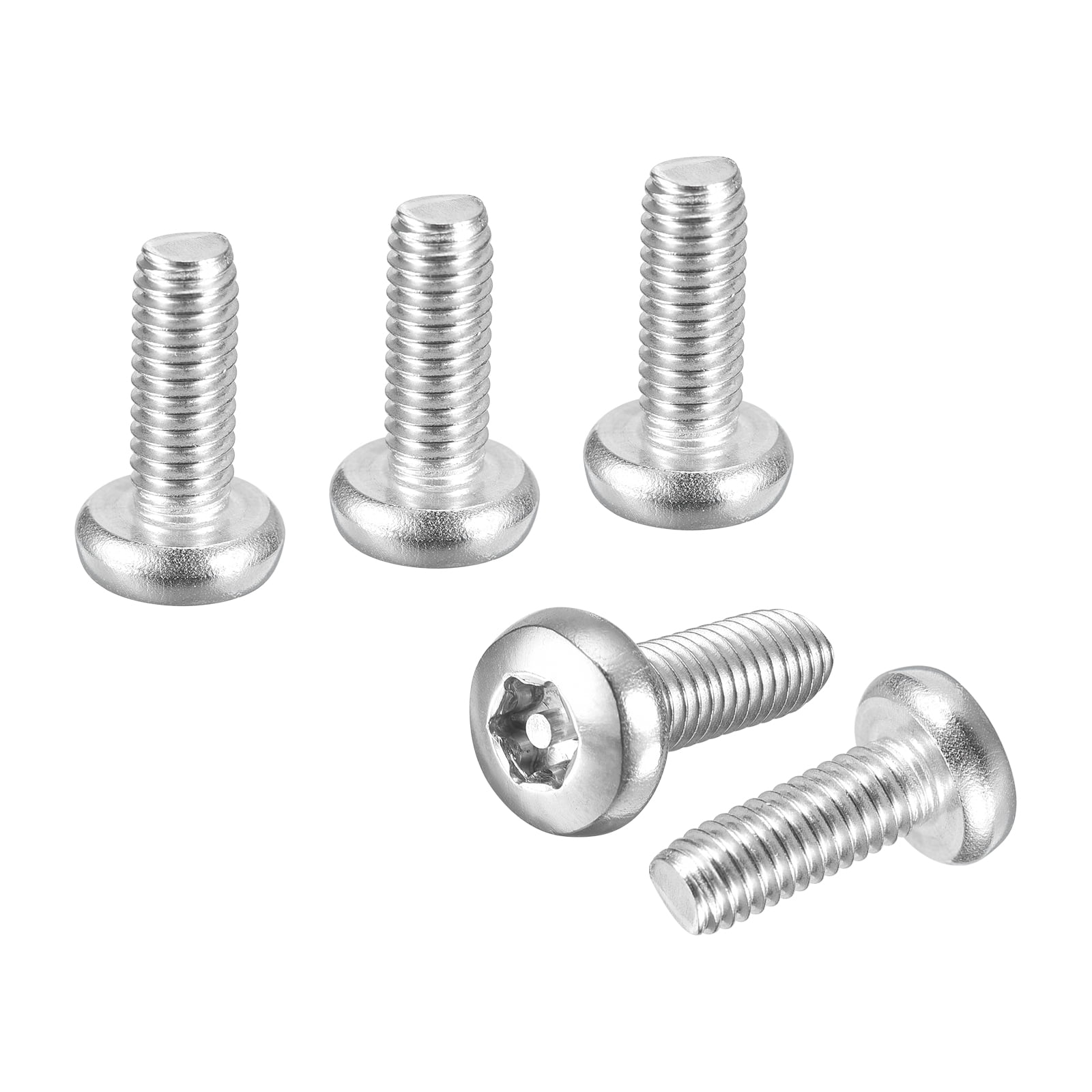 M6x16mm Pan Head Torx Security Screws - 20Pack - Stainless Steel - Silver - Walmart.com