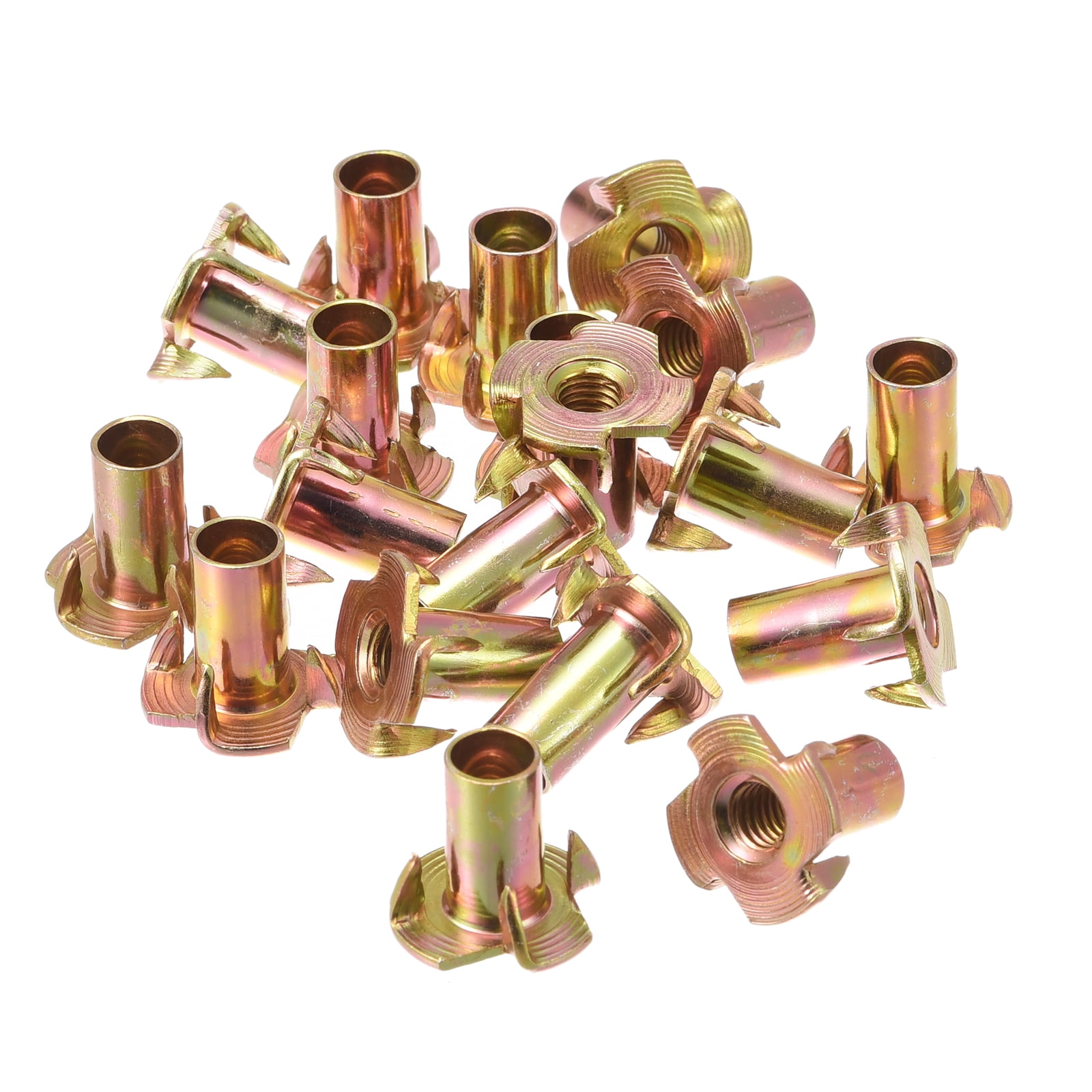 M6x16mm T-Nuts 4 Pronged Tee Nut Carbon Steel Color Zinc Plating 24 ...