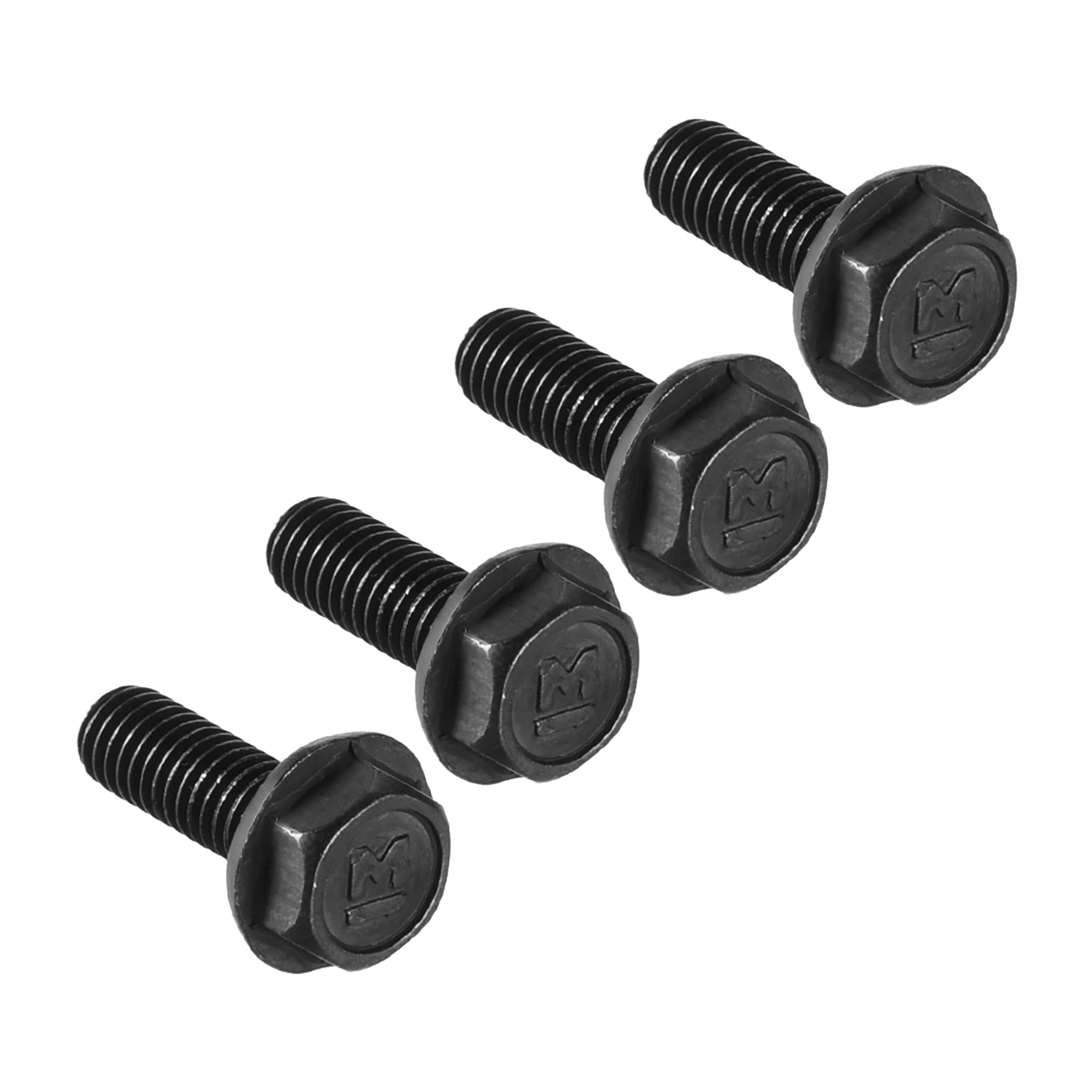M6x17mm Hex Flange Bolts Left Hand Thread 8.8 Grade Black 4pcs ...