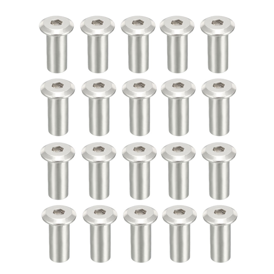M6x17mm Rivet Hex Socket Head Insert Nut Screw Post Nickel Plated 20Pcs ...