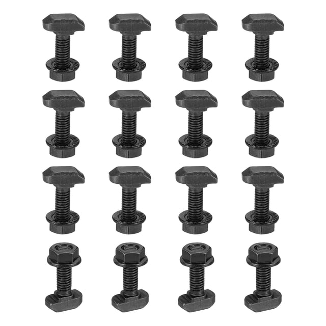 M6x20mm T-Slot Bolts, 16 Sets Drop-in Hammer Head Bolt with Nuts for 30 ...