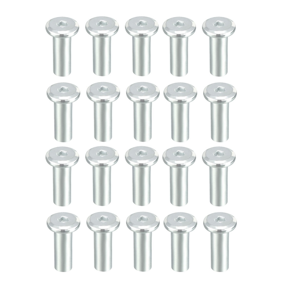 M6x22mm Rivet Hex Socket Head Insert Nut Screw Post Nickel Plated 20Pcs ...