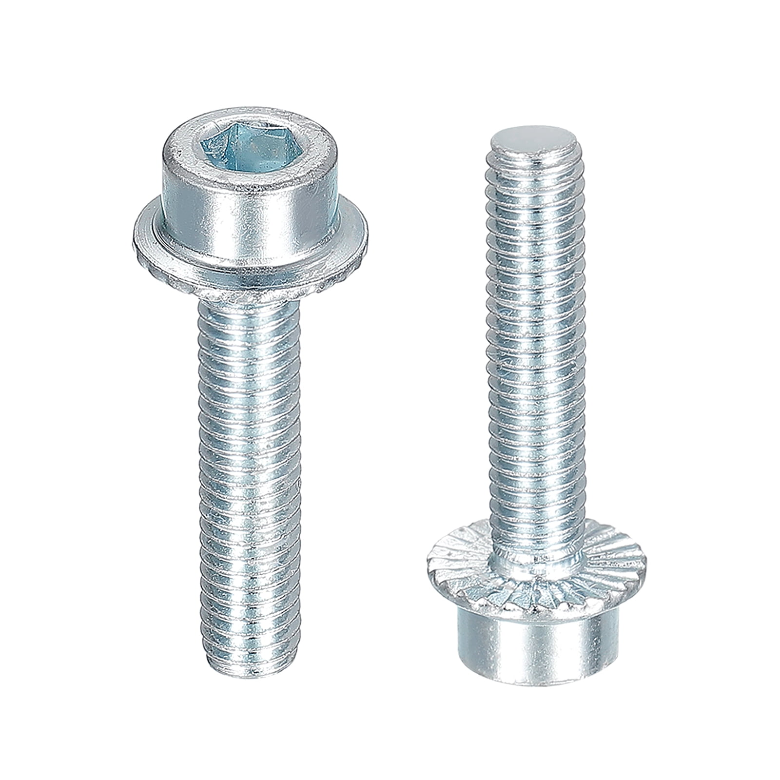 M6x25mm Flanged Socket Head Screws, 50 Pack 8.8 Grade Carbon Steel ...