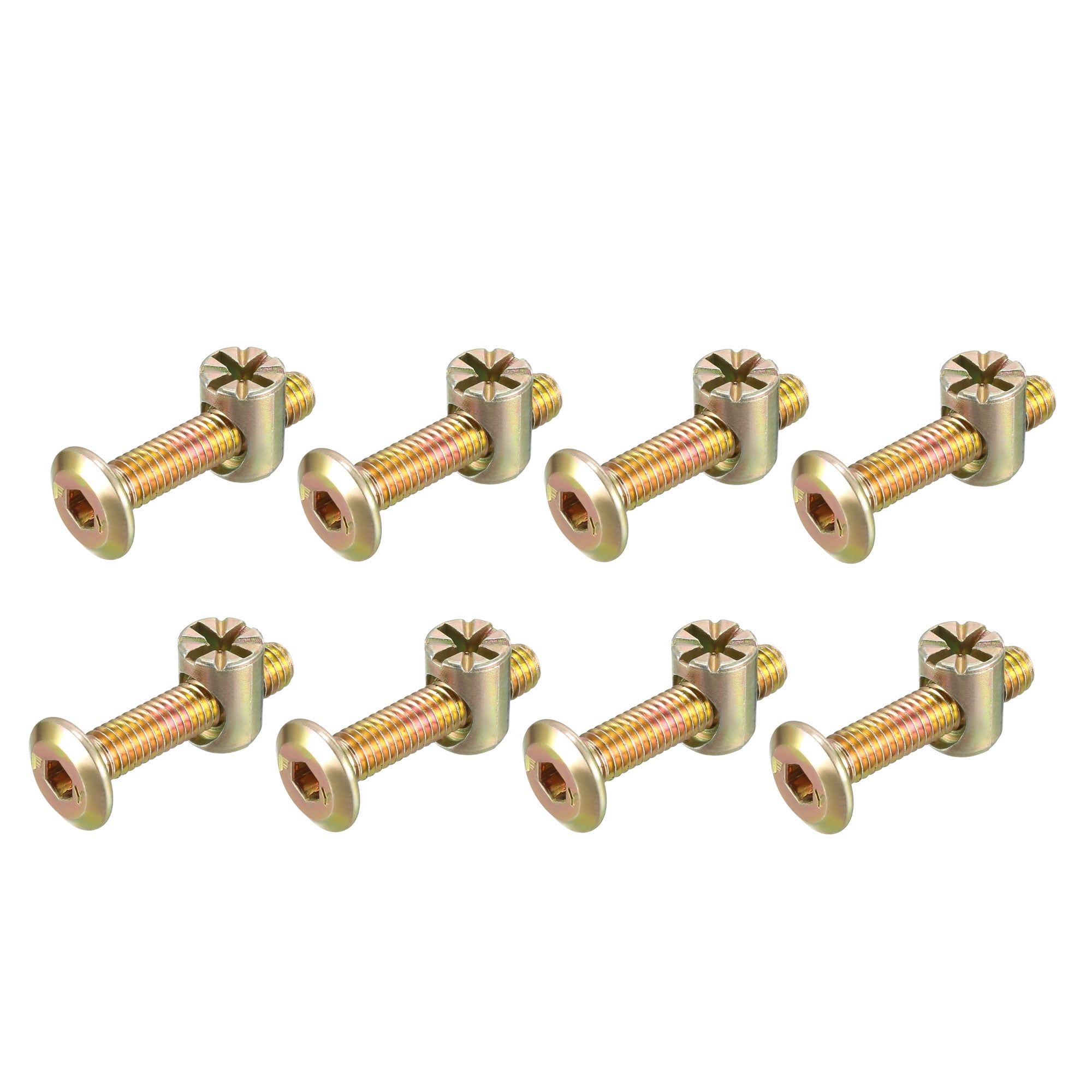 M6x30mm Furniture Bolt Nut Set Carbon Steel Zinc Plated 8 Sets ...