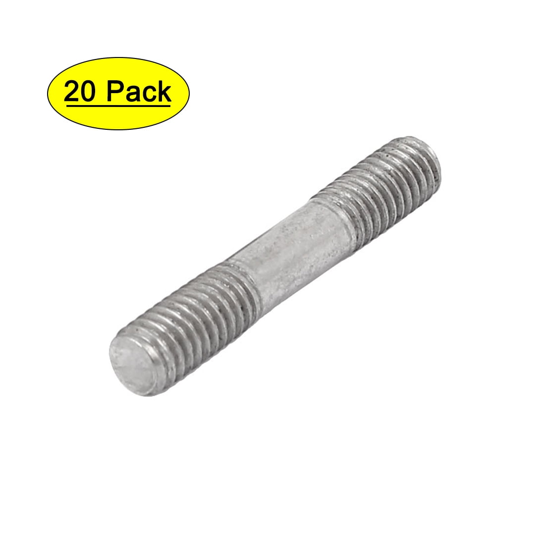 M6x35mm 304 Stainless Steel Double End Threaded Stud Screw Bolt 20pcs ...