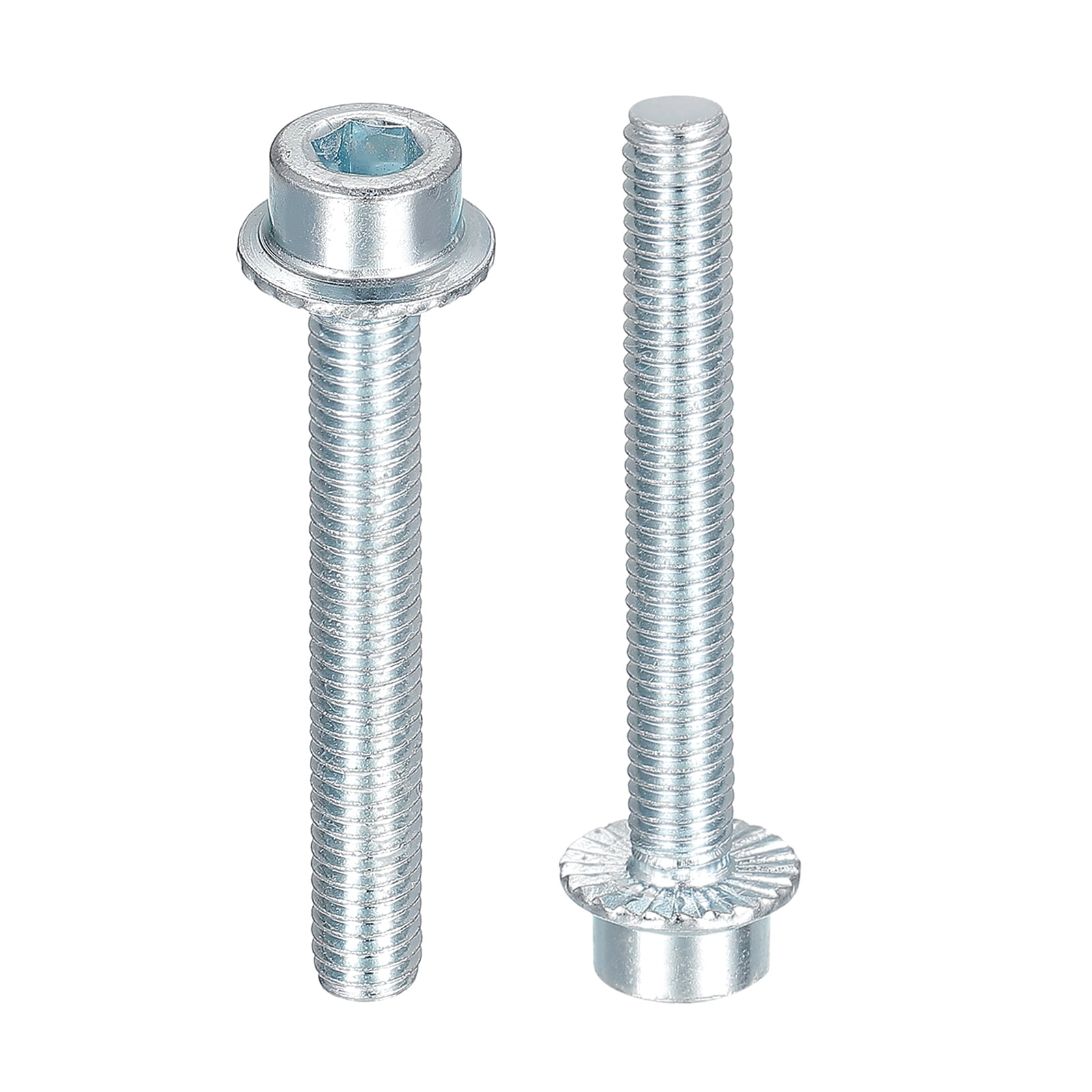 M6x45mm Flanged Socket Head Screws, 10 Pack 8.8 Grade Carbon Steel ...